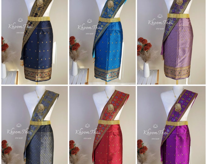 Sinh & Pah Bieng/lao Skirt/lao Skirt Shawl/lao Sarong/lao Sinh/lao Silk ...