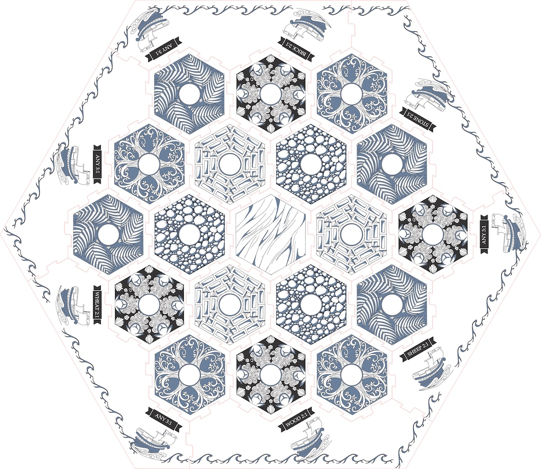 Hex Game With Borders - High Quality Laser Cut File in Multiple Formats ...