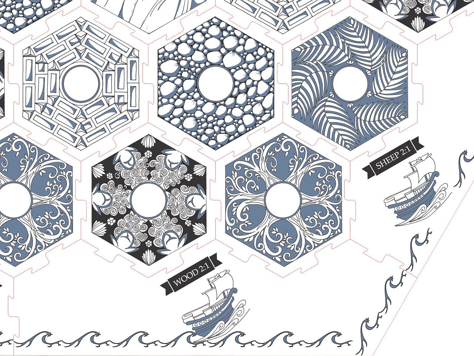 Hex Game With Borders High Quality Laser Cut File in - Etsy