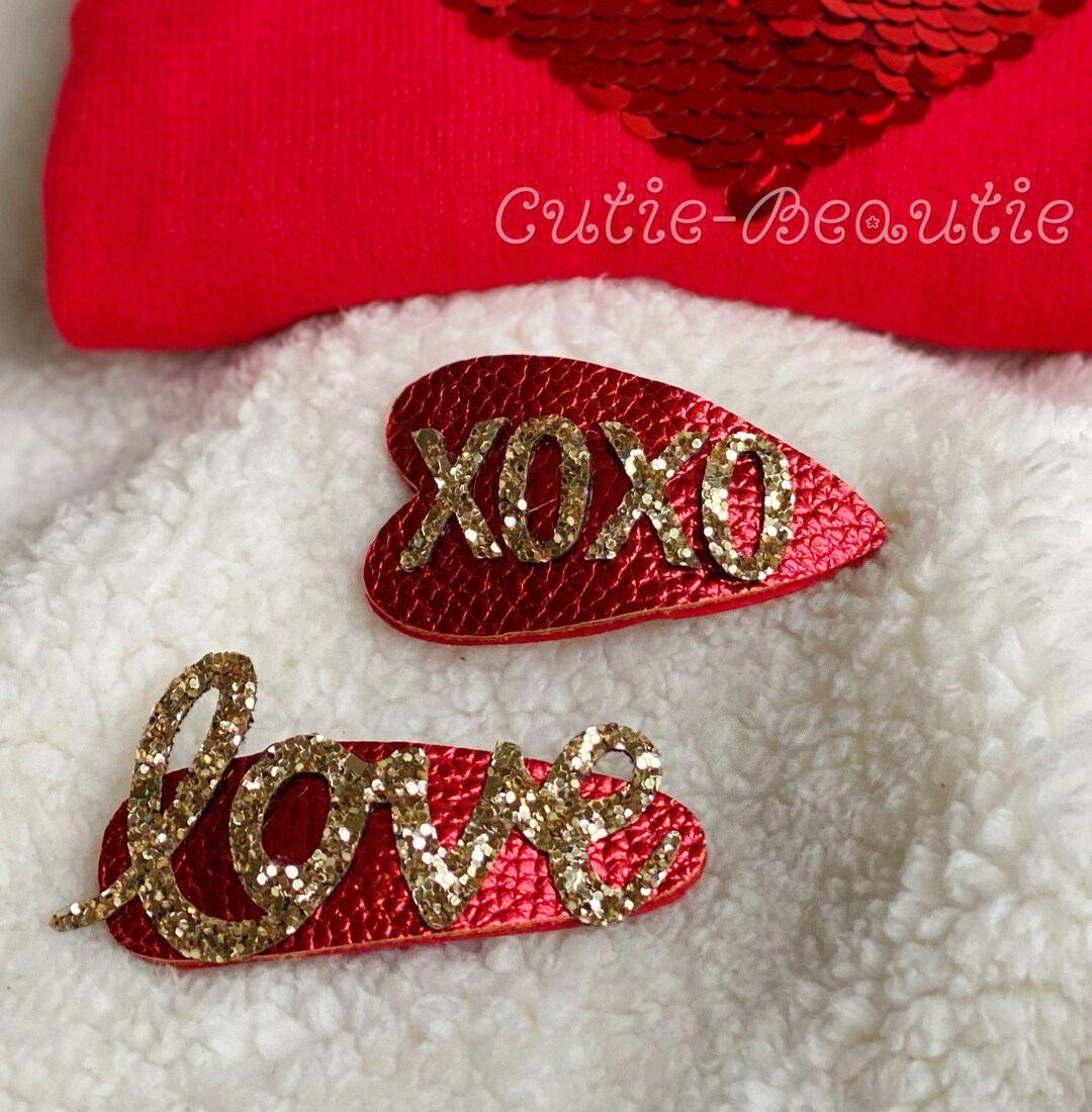 Heart/love/ Xoxo/ Kissable Lips - Snap on Hair Clips - Etsy UK