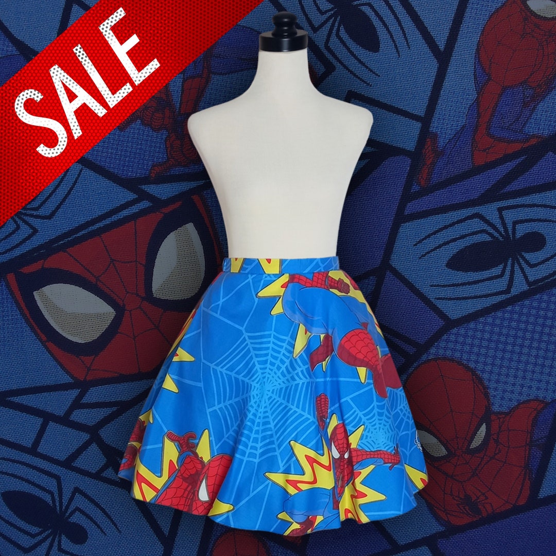 Spider-man Marvel Print Skater Skirt With Pockets Elasticated Waist ...