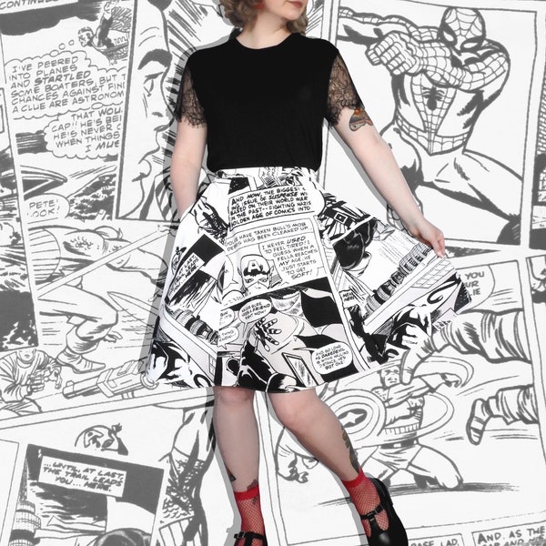 Comic Book Skirt - Etsy