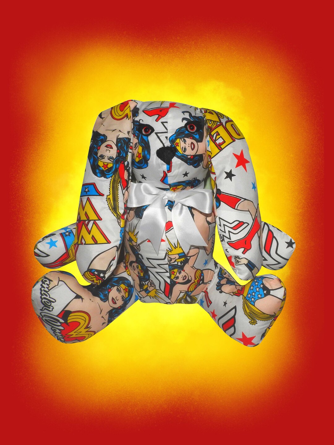 Wonder Bunny Wonder Woman Logo And Comic Print Rabbit Etsy
