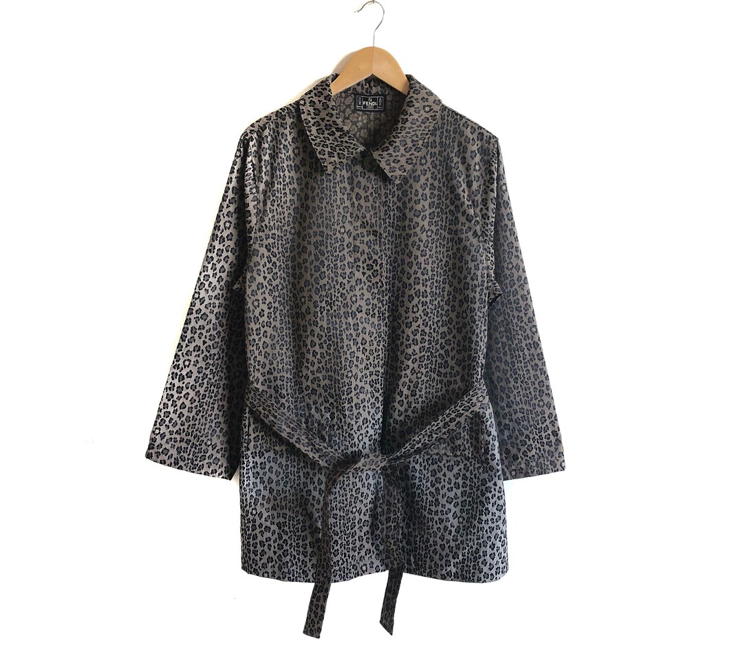 Rare Vintage FENDI Leopard Print Long Jacket - Etsy