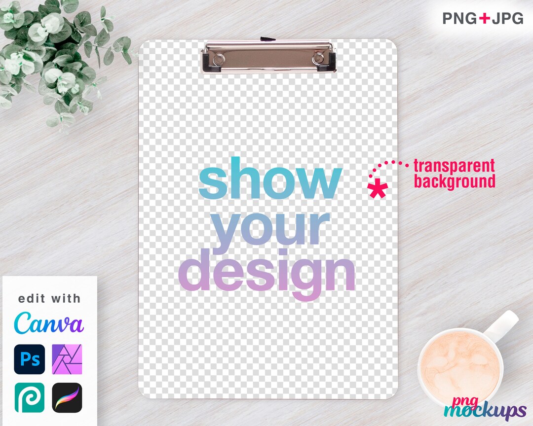 Clipboard PNG Mockup With Transparent Background to Use With - Etsy