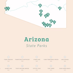 Arizona State Parks Map Download 8.5x11 Print at Home / Map - Etsy