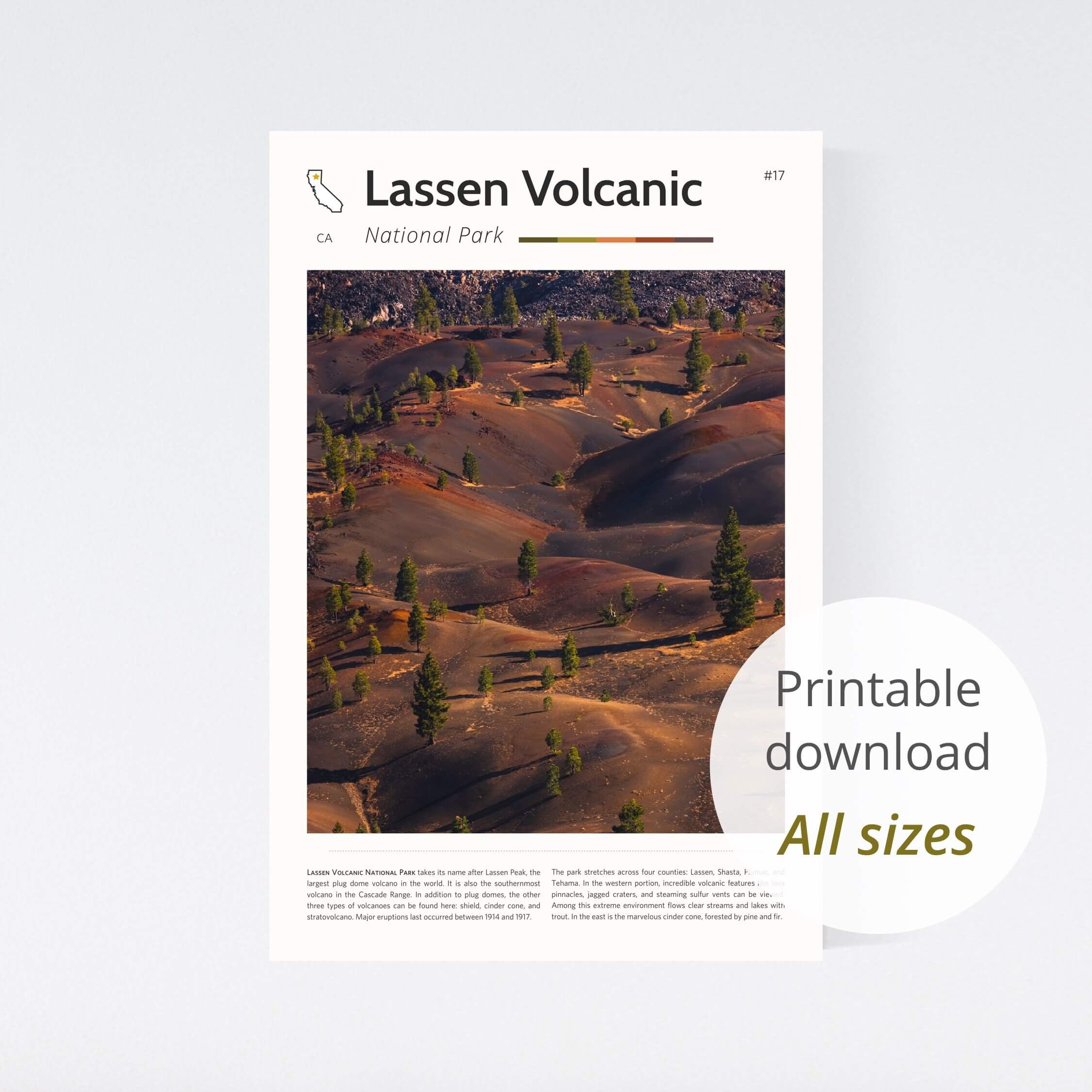 Lassen Volcanic National Park Poster Download 8x10 to - Etsy