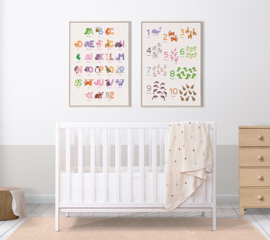 Alphabet Animal Poster • Alphabet and Numbers Print, Gift for Kids ...