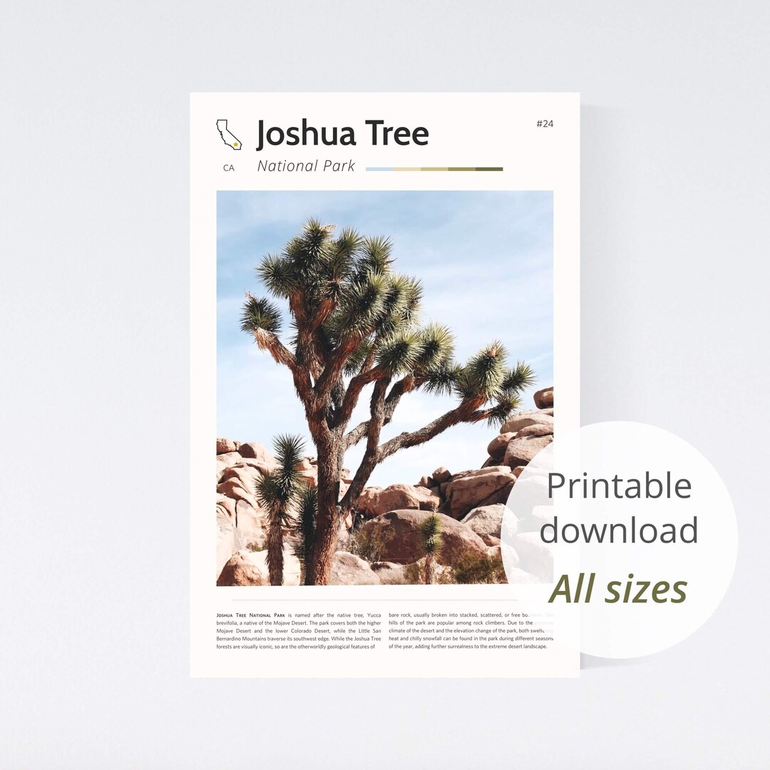 Joshua Tree California Printable Download 8x10 to 24x36 / Joshua Tree ...