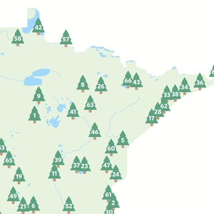 Minnesota State Parks Checklist Poster (all Sizes) / Map of Minnesota ...