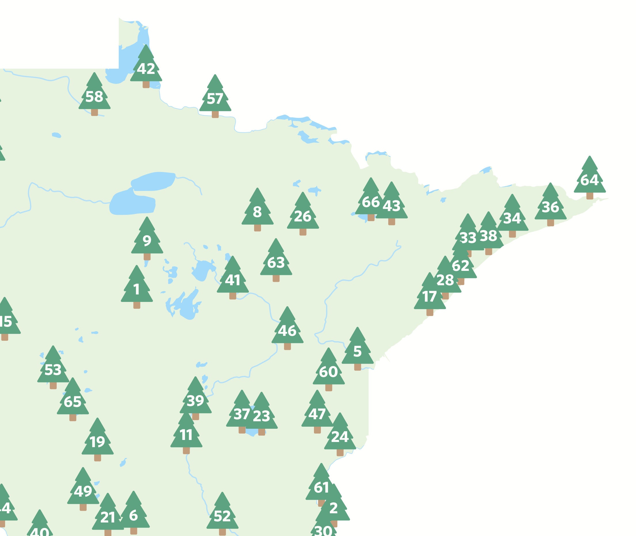 Minnesota State Parks Checklist Poster all Sizes / Map of - Etsy