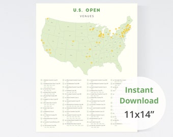 Golf Checklist Map - Etsy