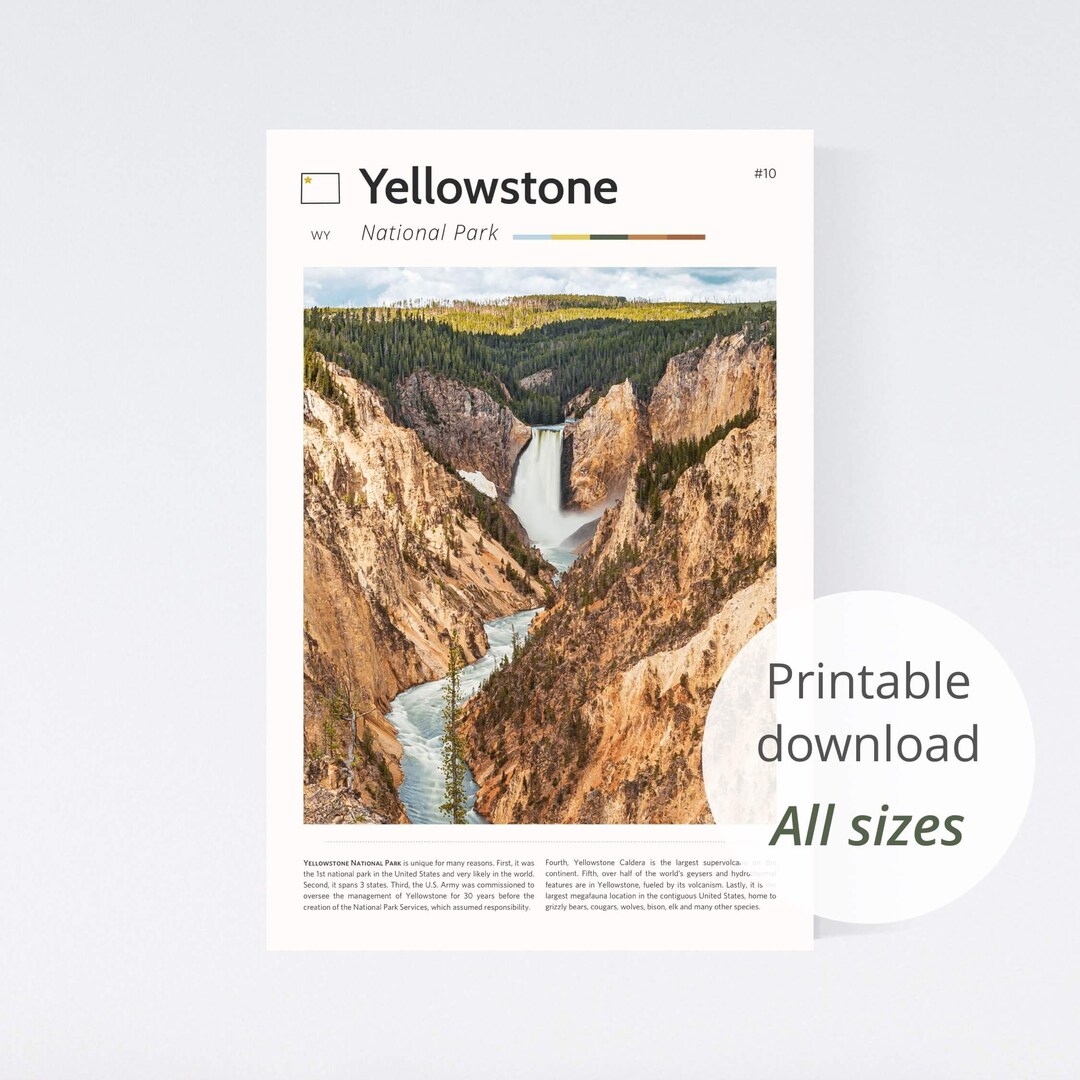 Descarga del cartel del Parque Nacional de Yellowstone 8x10 a 24x36 ...