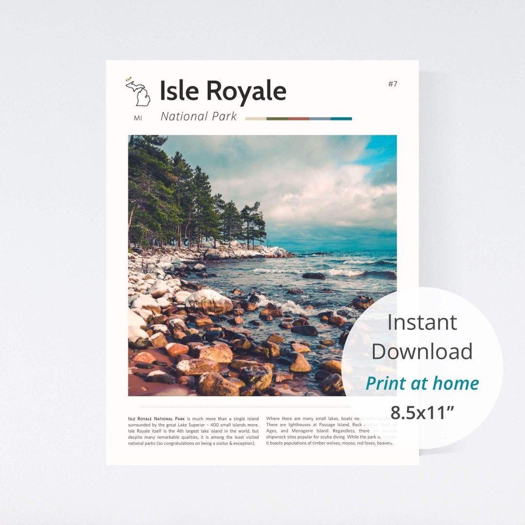 Isle Royale National Park Print, Poster Isle Royale National Park, Isle ...
