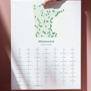 Minnesota State Parks Checklist Download (8x10" to 24x36") / Map of ...