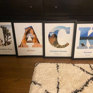 National Park Nursery Decor • Custom Kids Name • Nature Themed Alphabet ...