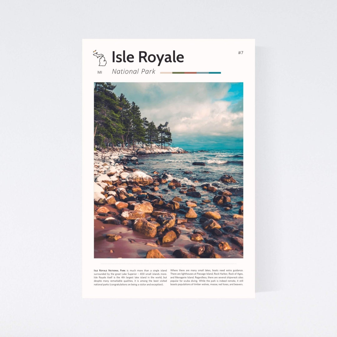 Isle Royale National Park Poster all Sizes / Isle Royale Michigan Print ...