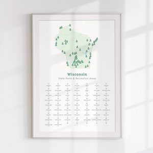 Wisconsin State Parks Checklist Map (all Sizes) / Wisconsin State Parks ...