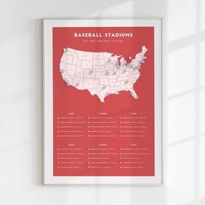 Baseball Stadiums Tracker (all Sizes) / MLB Baseball Poster, Baltimore ...