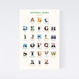 National Park Nursery Decor • Custom Kids Name • Nature Themed Alphabet ...