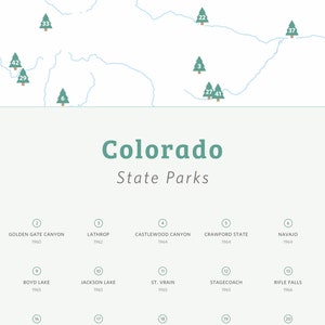Colorado Map With State Parks Download (8x10" to 24x36") / Map of ...