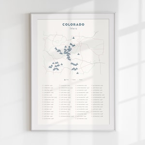 Colorado 14ers Map • Colorado 14er Checklist, CO 14ers, Colorado 14ers ...