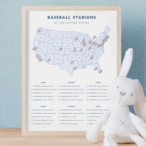 Baseball Stadiums Tracker Map Download (print at Home 8.5x11) / MLB ...