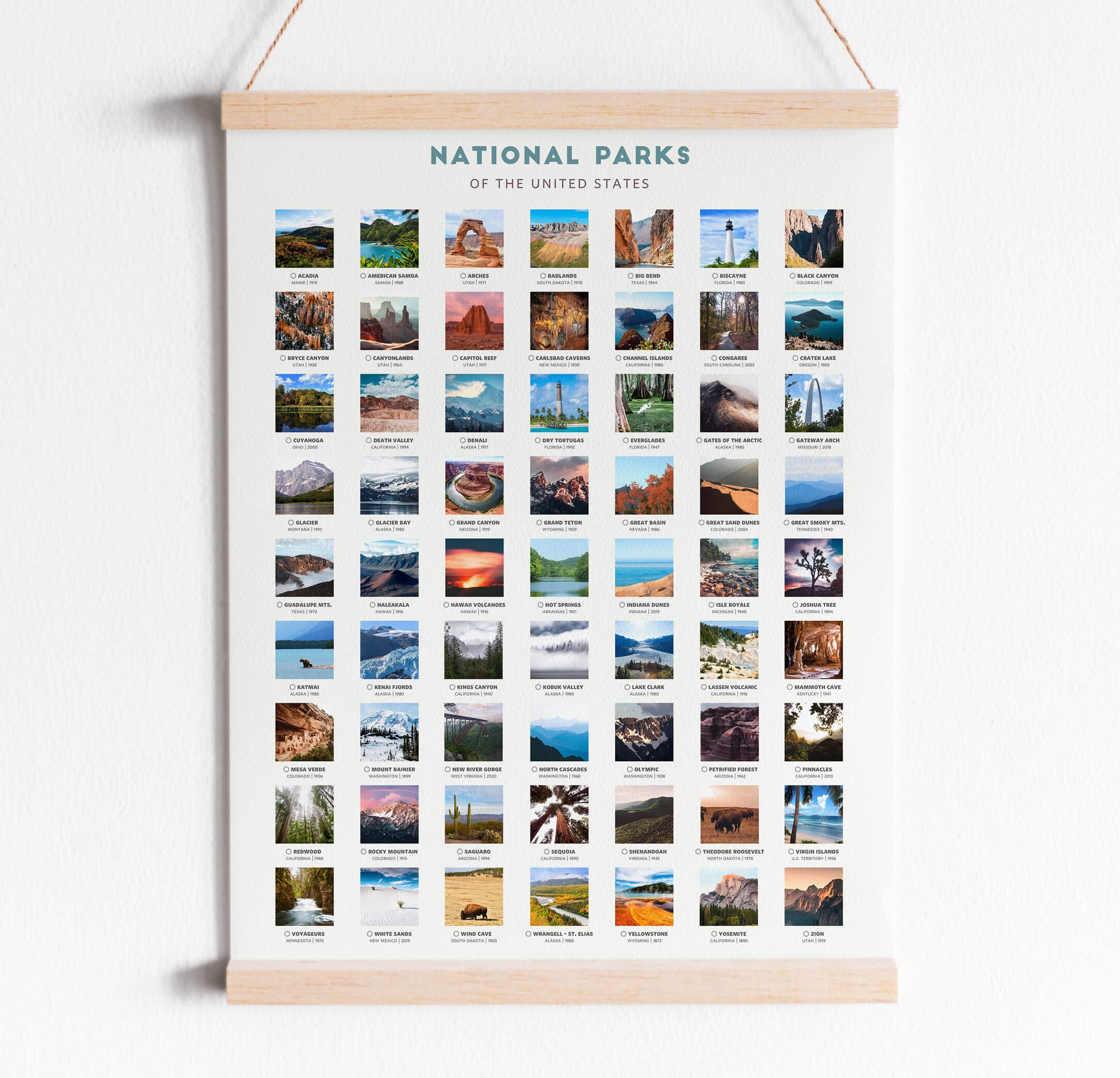 National Parks Activity Sheet • Printable Travel Checklist (digital ...