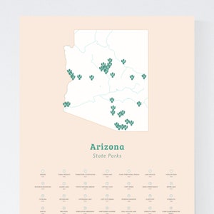 Arizona State Parks Map Download 8.5x11 Print at Home / Map - Etsy