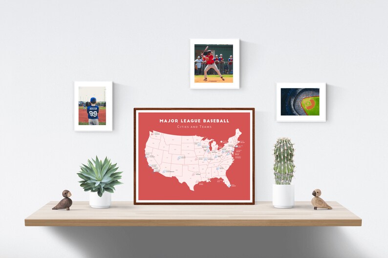 MLB Baseball Teams Map Print, 11x14" Checklist (digital Download) - Etsy