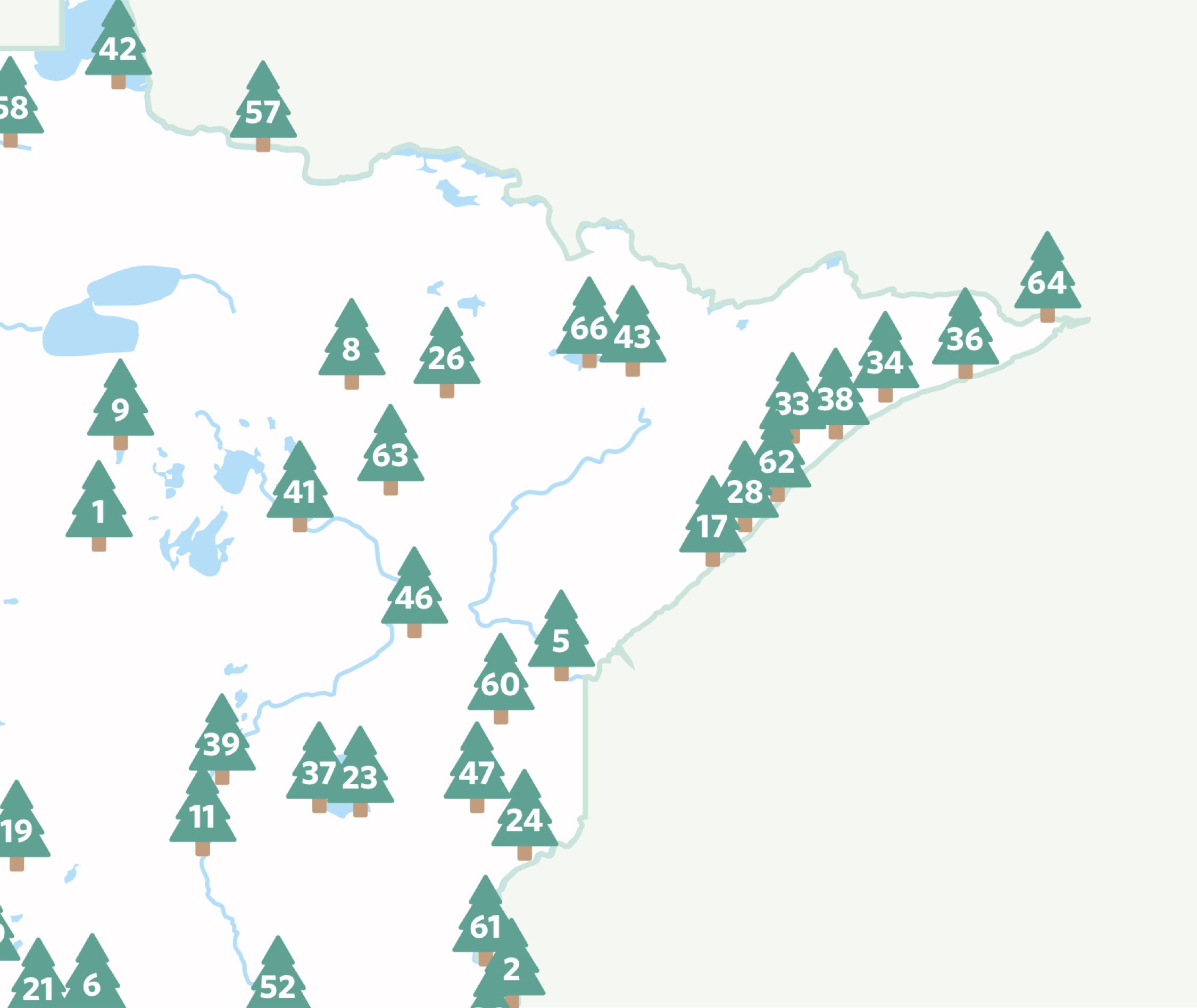 Minnesota State Parks Checklist Map, Travel Tracker (8.5x11 Print at ...
