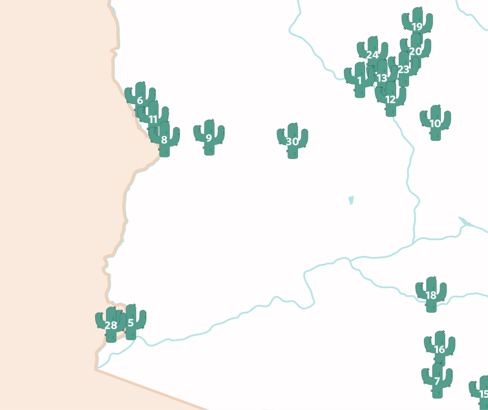 Arizona State Parks Map Download 8.5x11 Print at Home / Map - Etsy