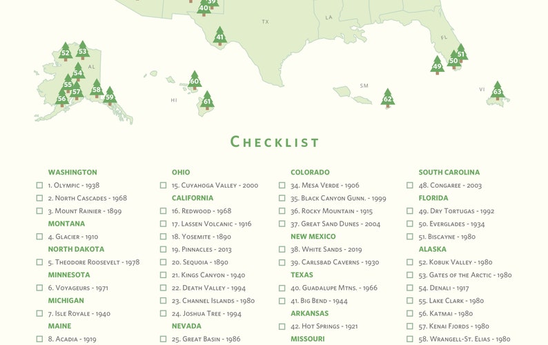 Map Of 63 National Parks Bucketlist 12x18 To 24x36 Etsy map-of-63-national-parks-bucketlist-12x18-to-24x36-etsy