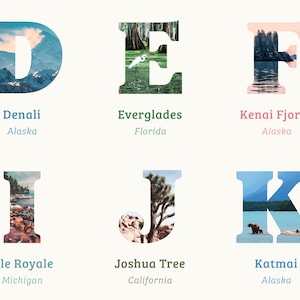 National Park Nursery Decor Alphabet Poster • National Park Baby Shower ...