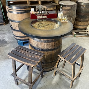 Custom Made Bourbon Barrel Bistro/pub Table Table- Custom Designed ...