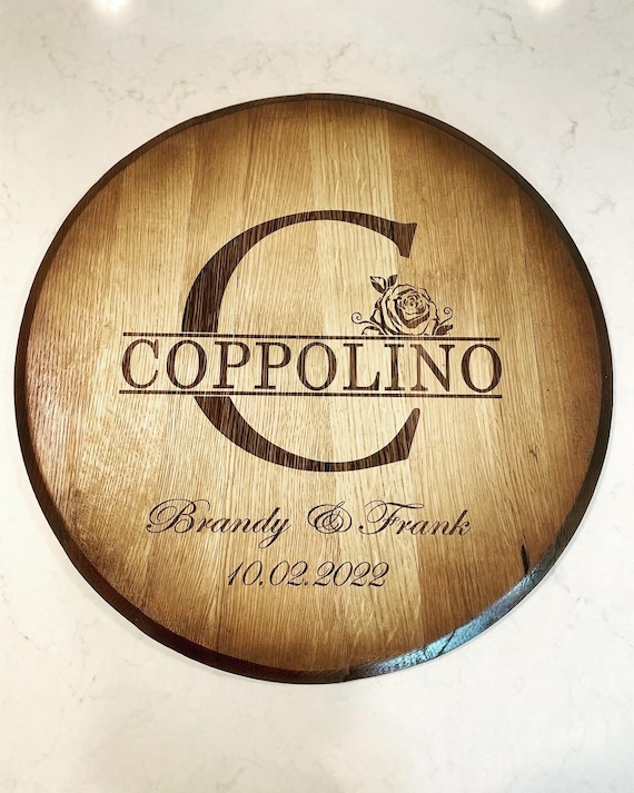 Custom Engraved Whiskey Barrel Head for Wedding or Anniversary - Etsy