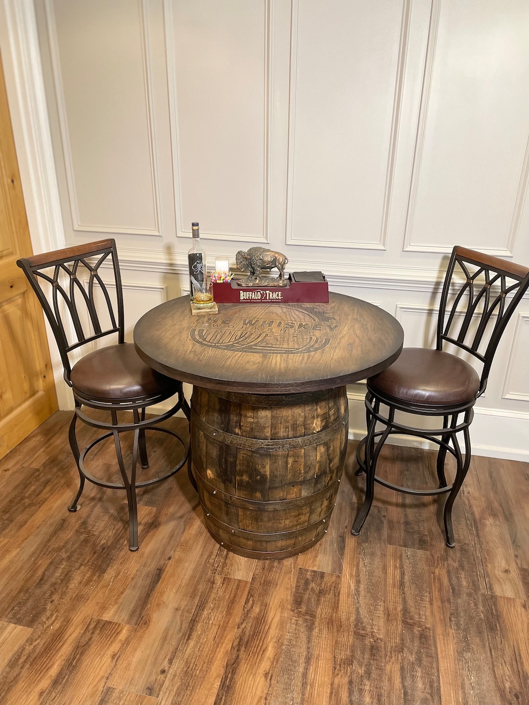 Custom Made Bourbon Barrel Bistro/pub Table Table- Custom Designed ...