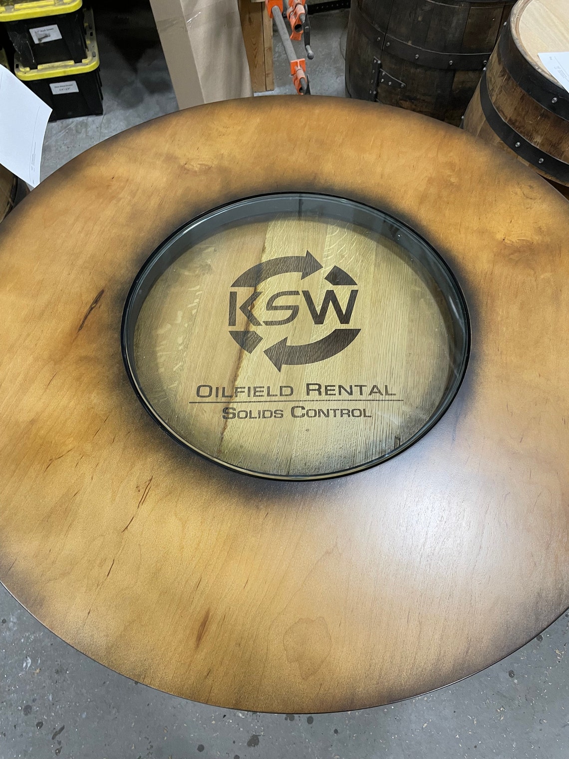 Custom Made Bourbon Barrel Bistro/pub Table Table With Cabinet Base and ...