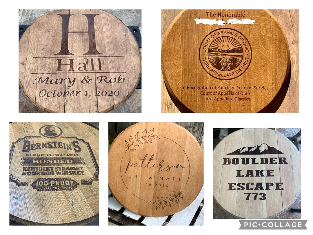 Custom Engraved Bourbon Barrel Head Sign- Custom Design Work! - Etsy