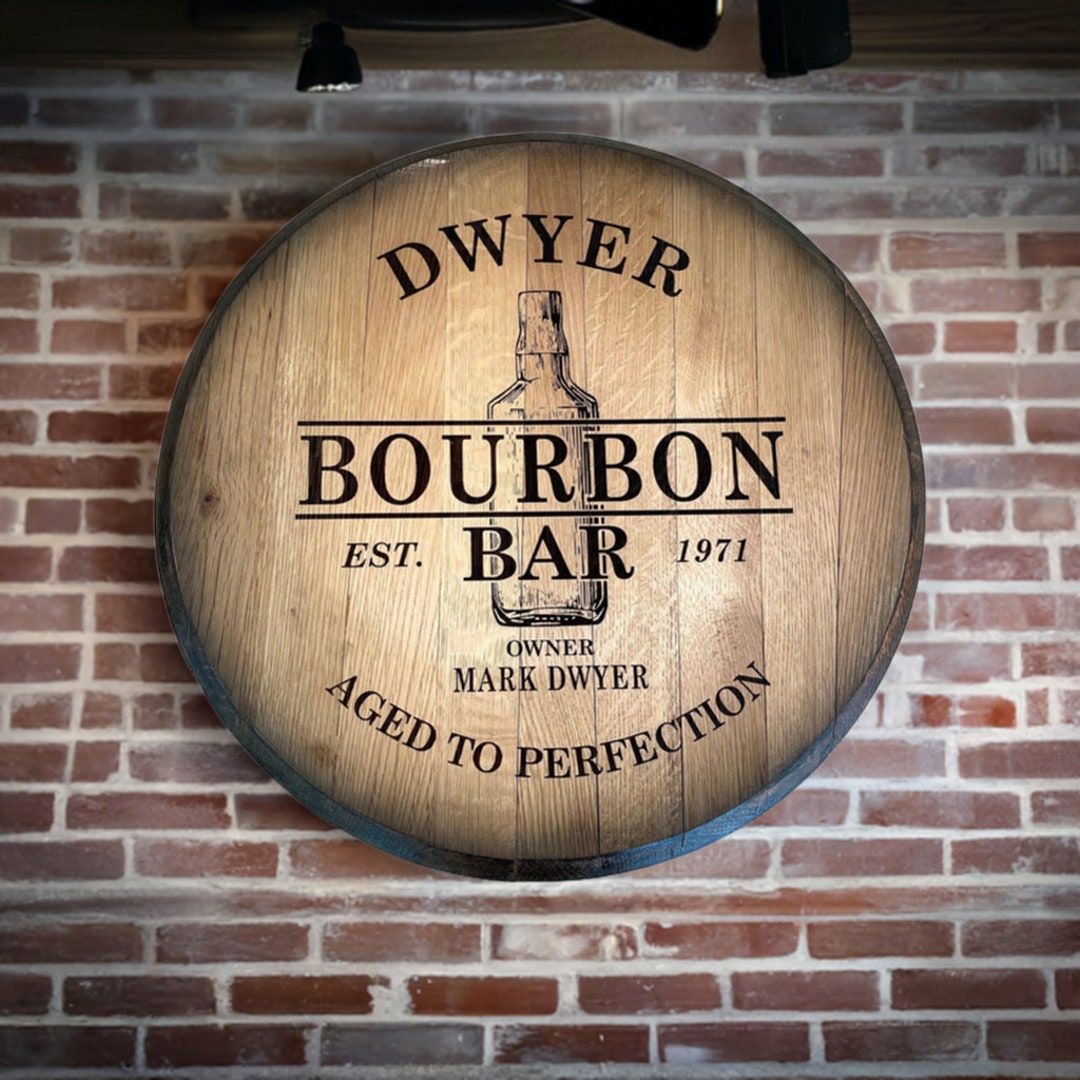Custom Bourbon Barrel Head Bar Sign - Etsy