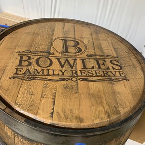 Whiskey Barrel End Table- Custom Engraving Available - Etsy