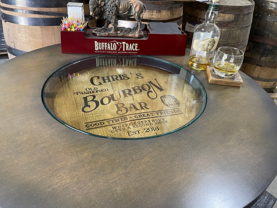 Custom Made Bourbon Barrel Bistro/pub Table Table With Cabinet Base and ...