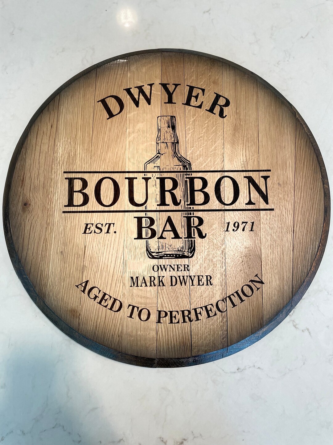 Custom Bourbon Barrel Head Bar Sign - Etsy