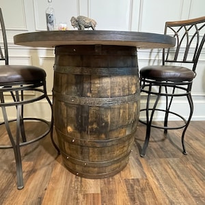 Custom Made Bourbon Barrel Bistro/pub Table Table- Custom Designed ...