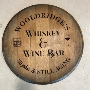 Custom Made Bourbon Barrel Bistro/pub Table Table With Glass Insert ...