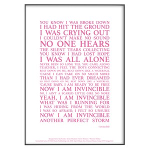 Invincible Song Lyrics Print Official Licensed Print Poster unframed ...