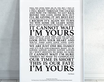 Jason Mraz Lyrics | Etsy