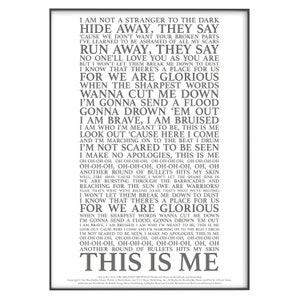 This is Me the Greatest Showman Song Lyrics Print Official Licensed ...