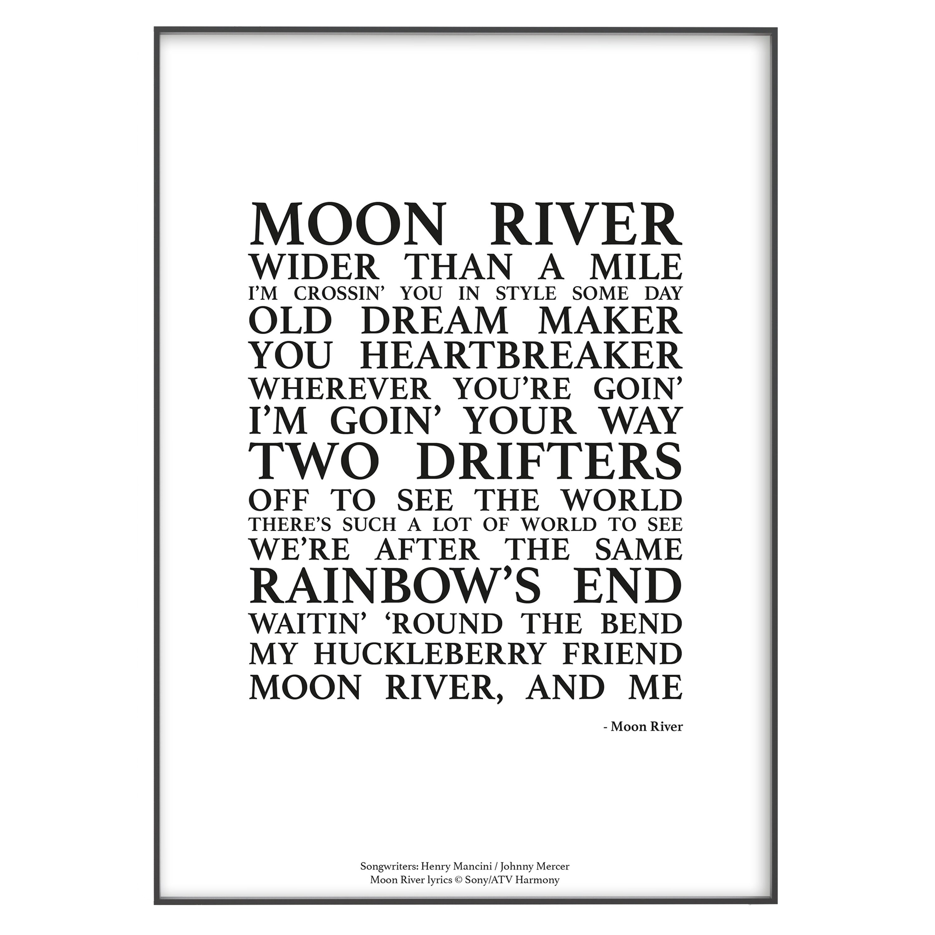 Moon River Song Lyrics Print Official Licensed Print Poster | Etsy