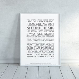 Invincible Song Lyrics Print Official Licensed Print Poster unframed ...